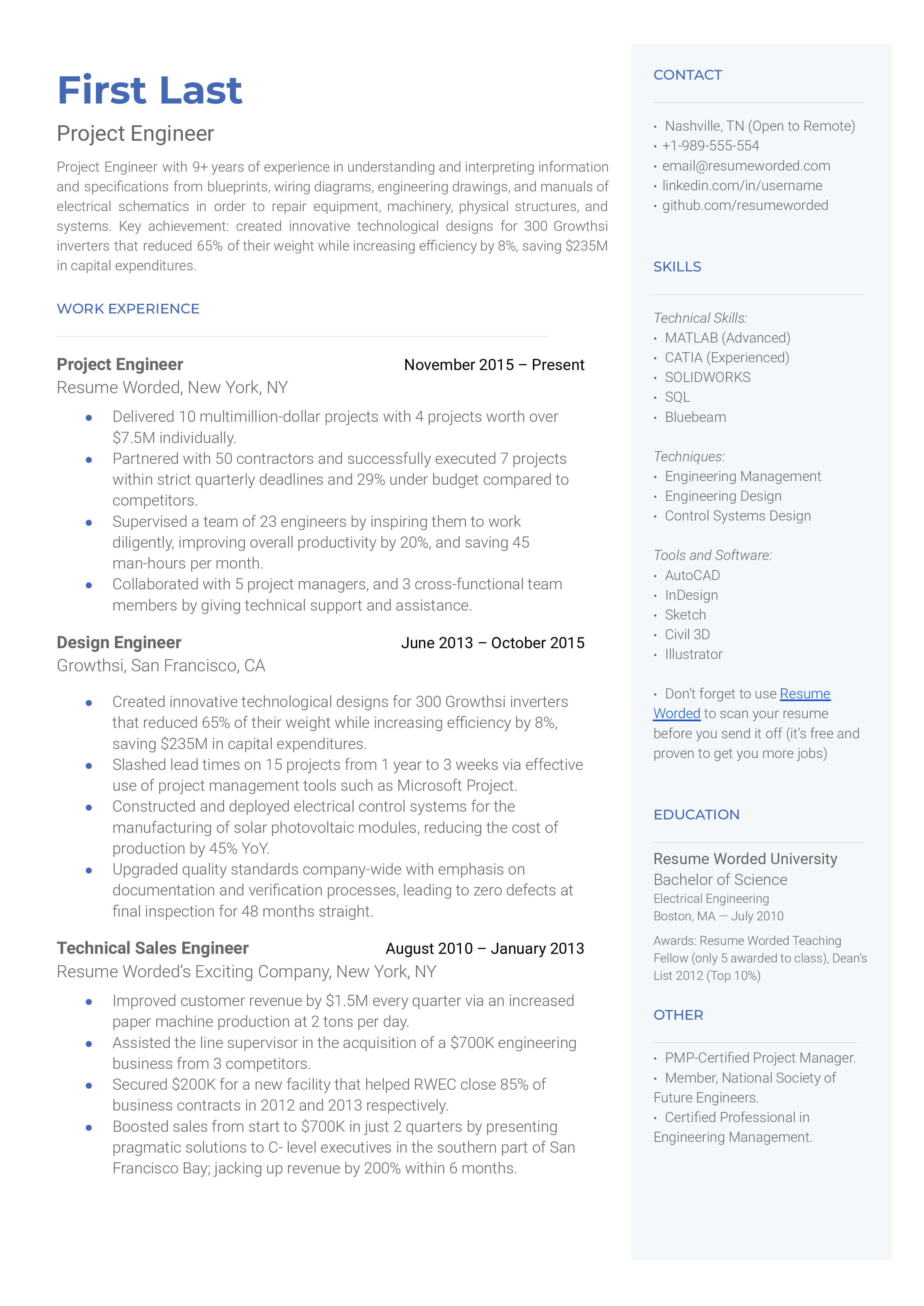 3 Project Leader Resume Examples For 2022 Resume Worded