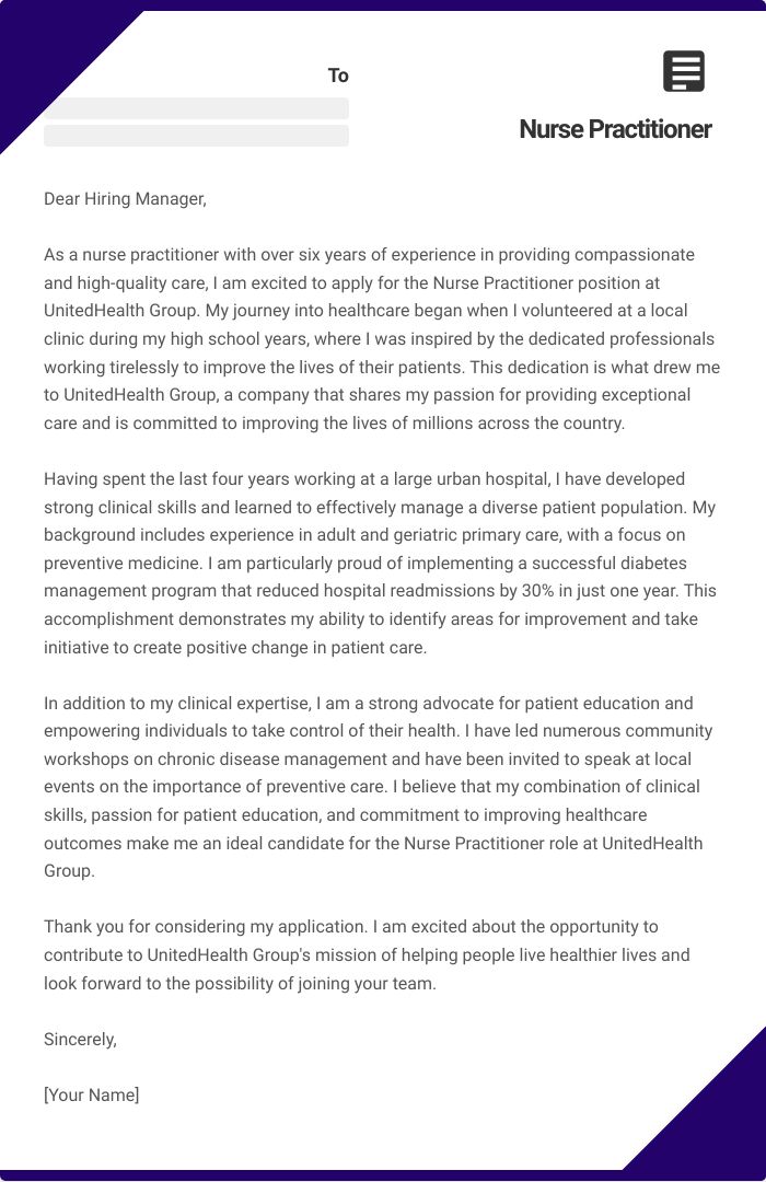 Nurse Practitioner Cover Letter New Grad Sample Infoupdate